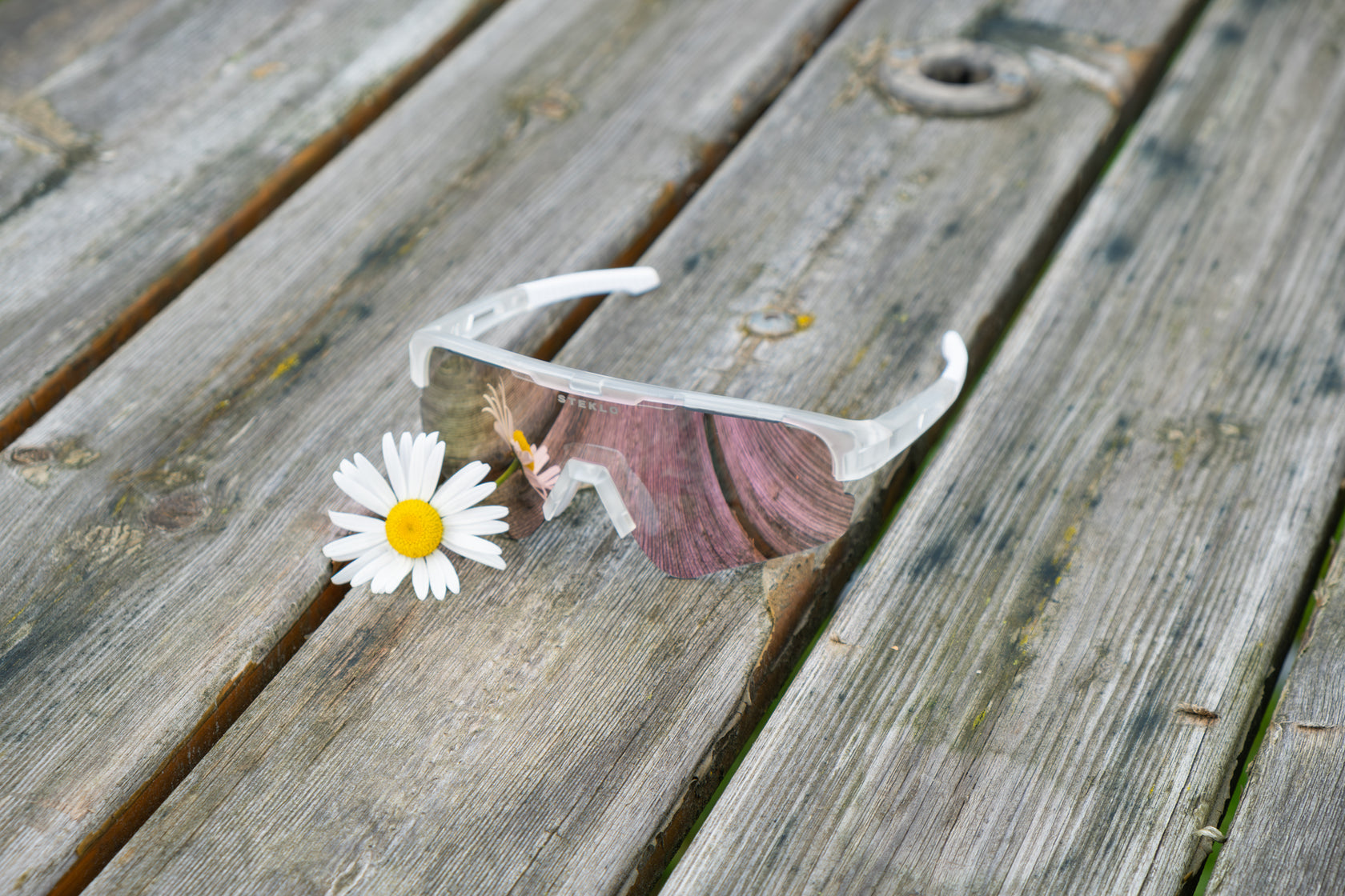 Aero Raske Briller Dame - Transparent Rosa Polariserte Solbriller – STEKLO